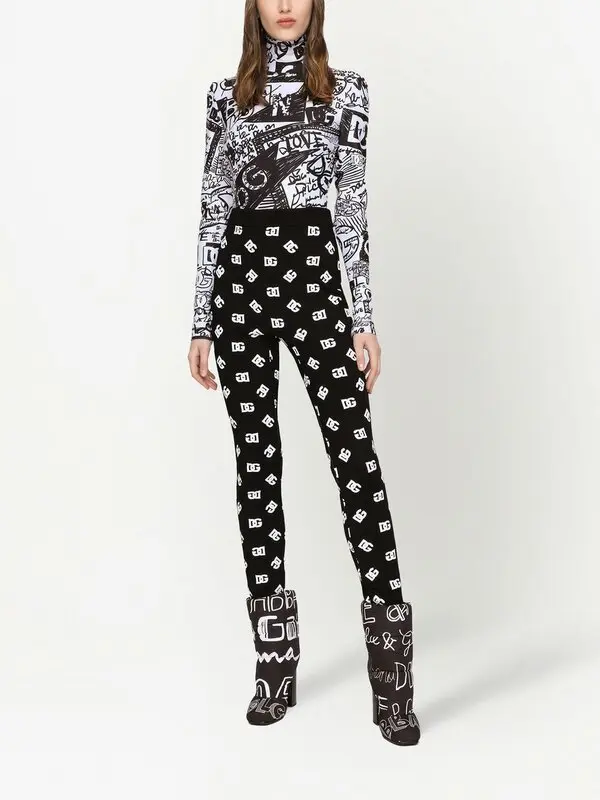 Dolce & Gabbana Dg-logo Jacquard Leggings