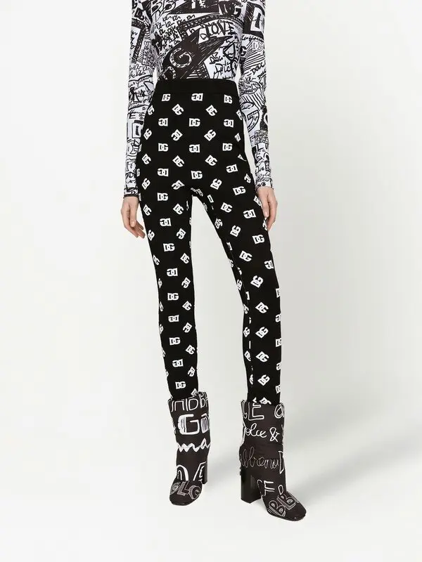 Dolce & Gabbana Dg-logo Jacquard Leggings