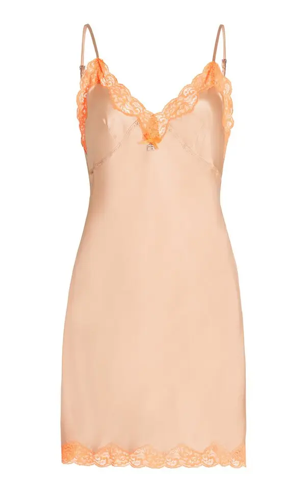 alexander wang pink slip dress Alexander Wang Women's Lace Silk Mini Slip Dress In Pink