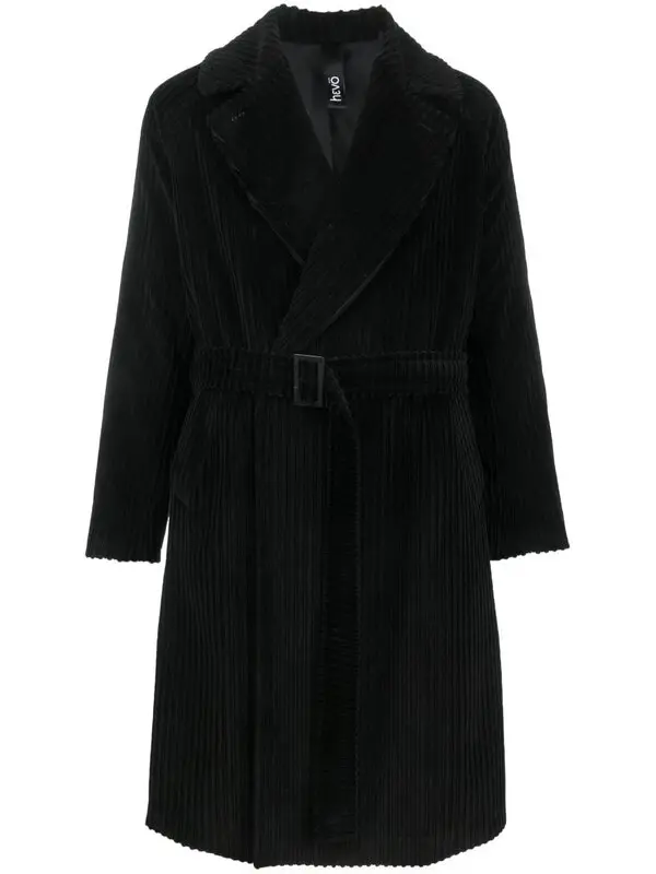 HEVO Belted Ribbed Coat