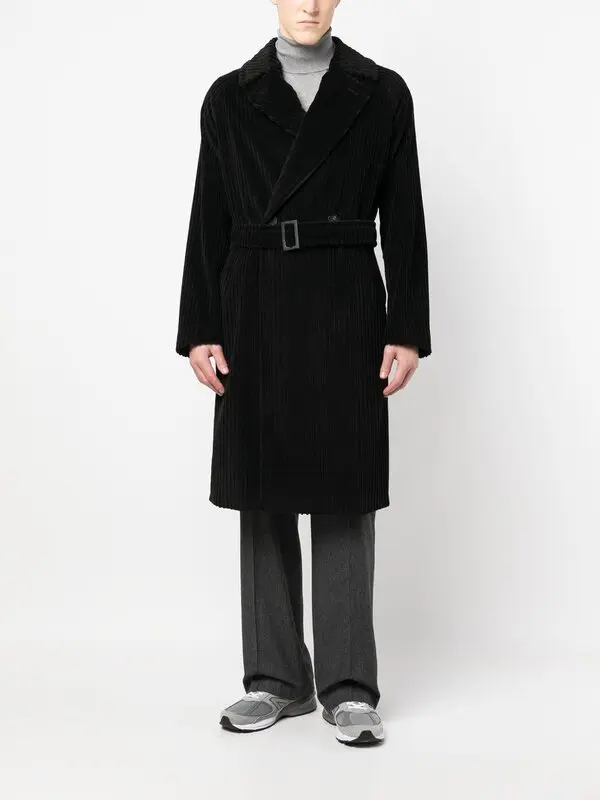 HEVO Belted Ribbed Coat