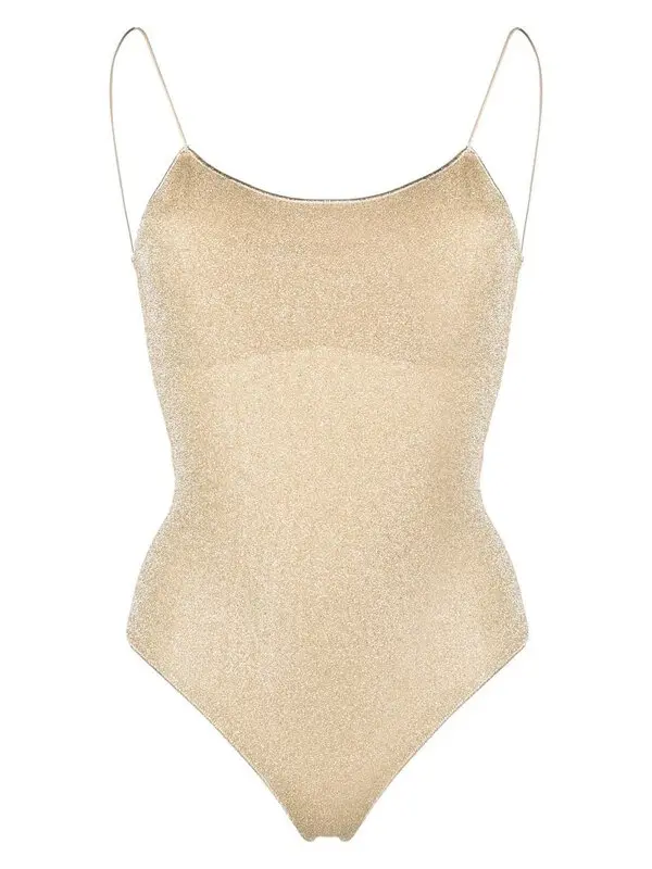 Oseree Lumière Scoop-neck One-piece Swimsuit - Gold
