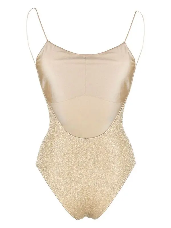 Oseree Lumière Scoop-neck One-piece Swimsuit - Gold