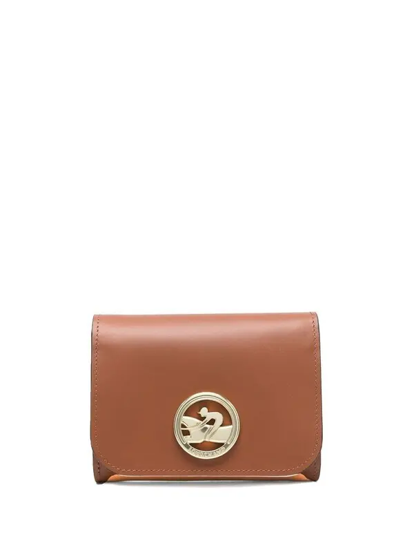 Longchamp Box-trot Leather Tri-fold Purse - Brown