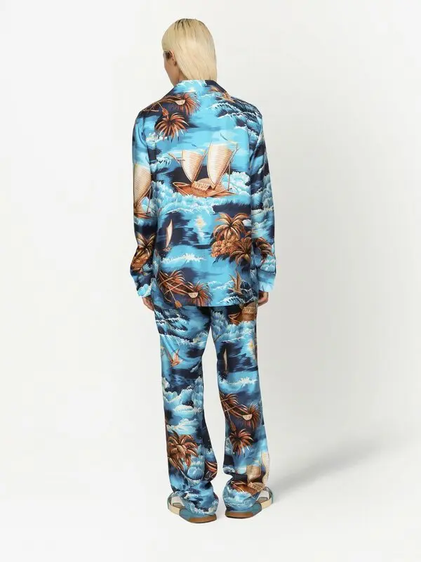 Dolce & Gabbana Graphic-print Silk Trousers