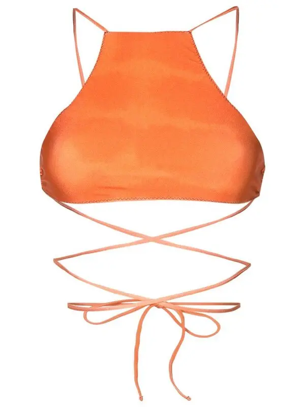 CLUBE BOSSA Chung Wrap-tie Bikini Top - Orange