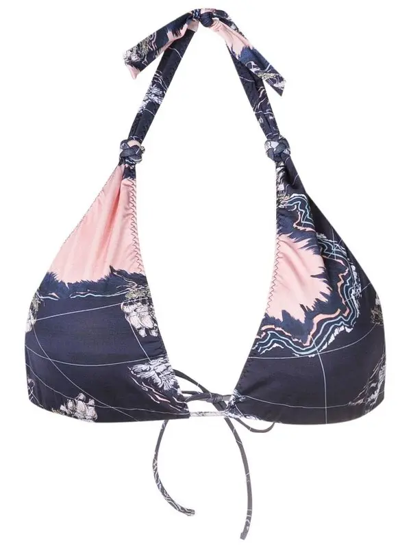 CLUBE BOSSA Embroidered Bikini Top - Blue