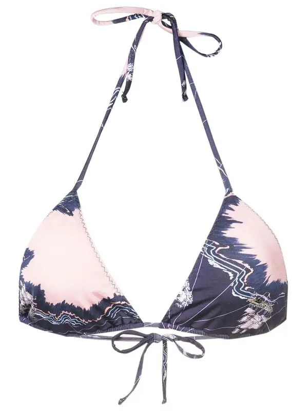 CLUBE BOSSA Abstract-pattern Bikini Top - Blue