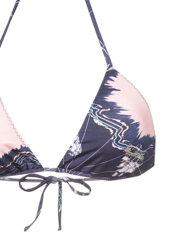 CLUBE BOSSA Abstract-pattern Bikini Top - Blue