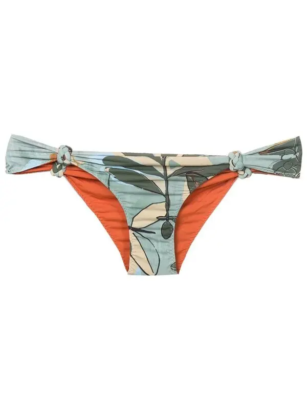 CLUBE BOSSA Rings Floral-print Bikini Bottom - Green