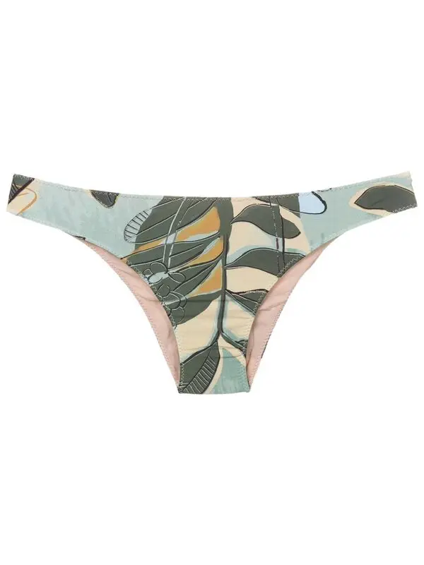 CLUBE BOSSA Niarchos Floral-print Bikini Bottom - Green