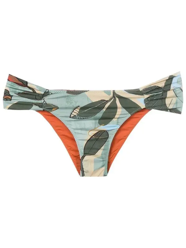 CLUBE BOSSA Ricy Floral-print Bikini Bottoms - Green