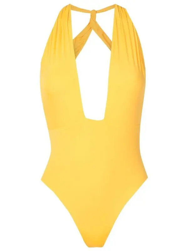 CLUBE BOSSA V-neck One-piece Swimsuit - Yellow