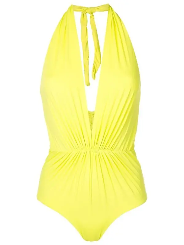 CLUBE BOSSA Ronson Deep-plunge Swimsuit - Green