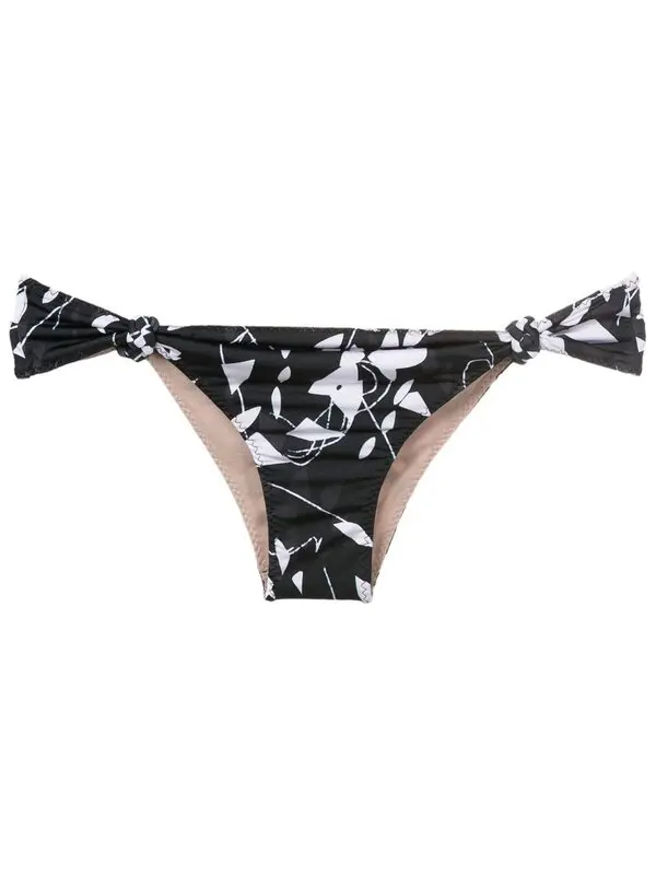 CLUBE BOSSA Floral Bikini Bottom - Black