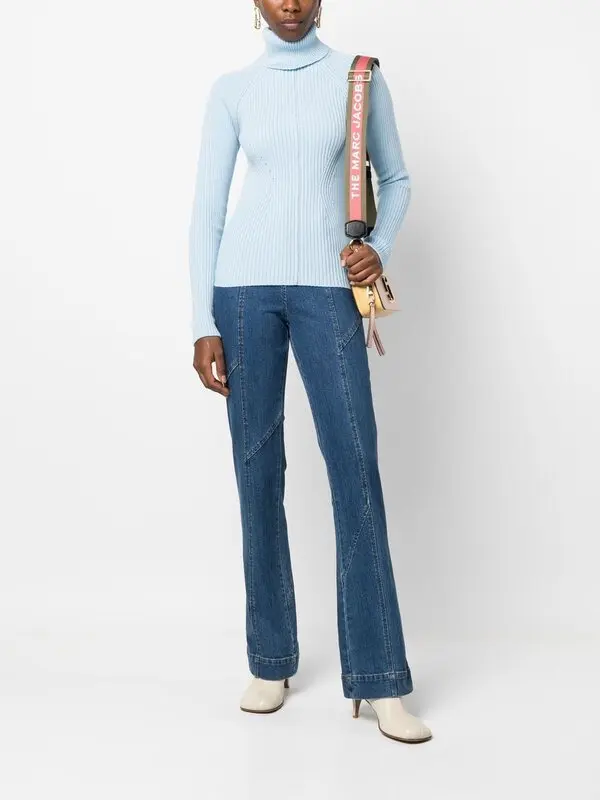 Marc Jacobs Ribbed Turtleneck Jumper - Blue