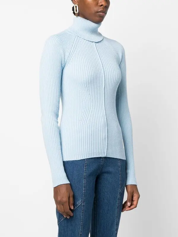 Marc Jacobs Ribbed Turtleneck Jumper - Blue