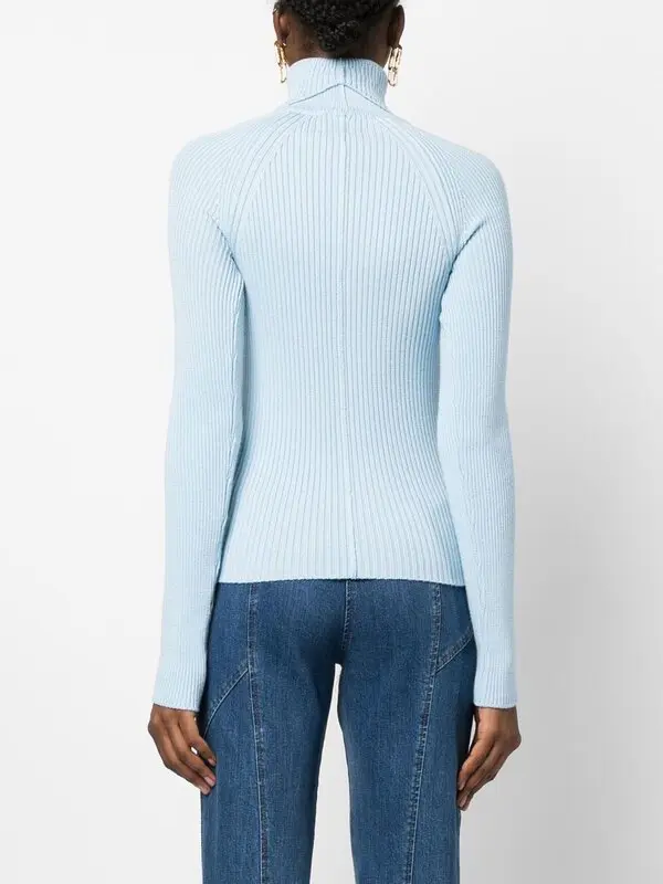 Marc Jacobs Ribbed Turtleneck Jumper - Blue