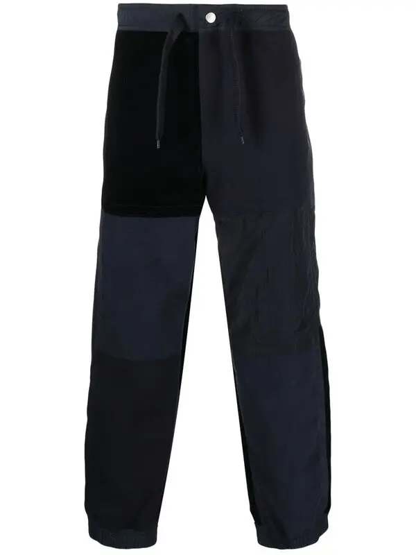 Emporio Armani Panelled Straight-leg Trousers - Blue