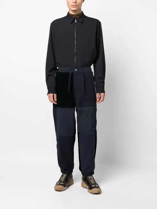 Emporio Armani Panelled Straight-leg Trousers - Blue
