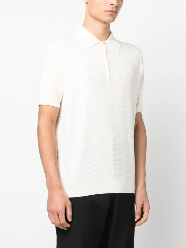 Brioni Ribbed-knit Polo Shirt