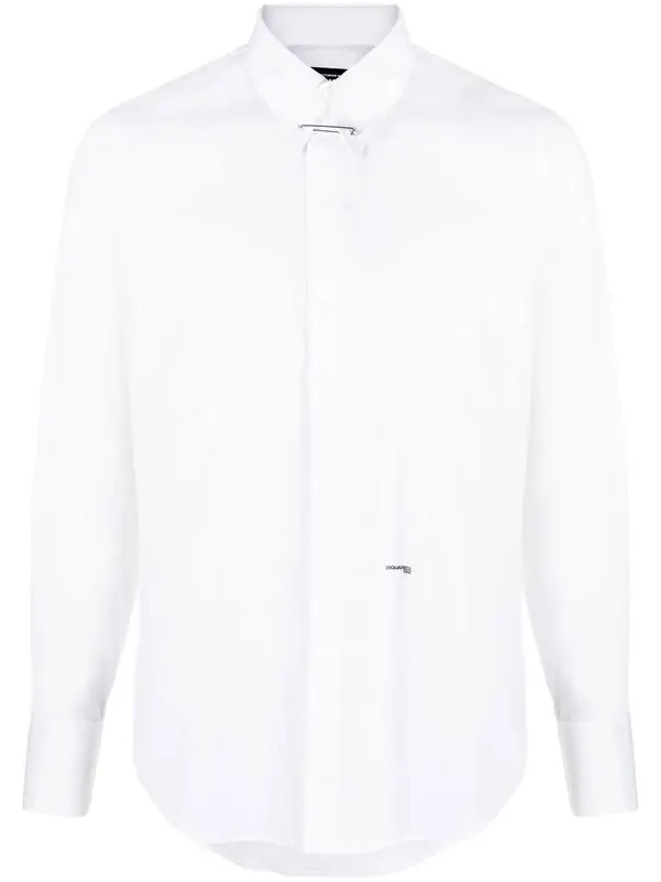 Dsquared2 Logo-detail Pin-collar Shirt - White