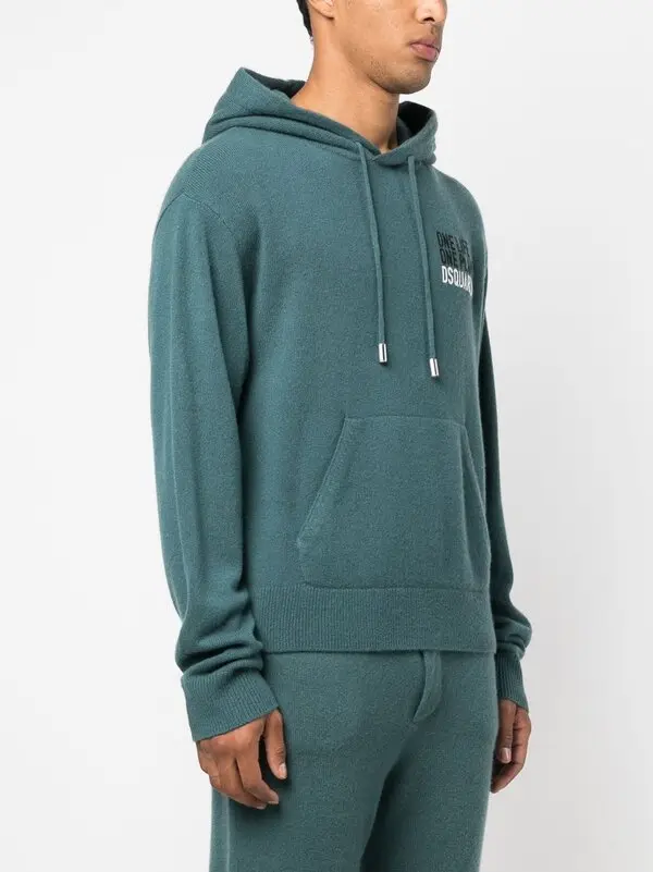 Dsquared2 Embroidered Logo Cashmere Hoodie