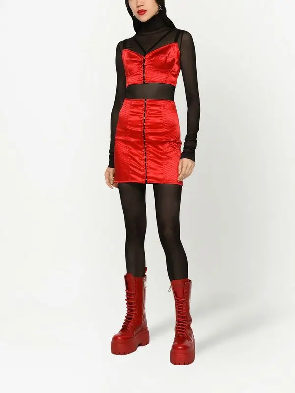 Dolce & Gabbana Ruched Satin Miniskirt