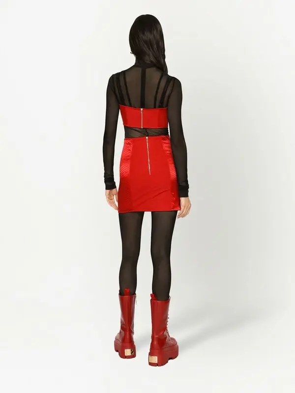 Dolce & Gabbana Ruched Satin Miniskirt