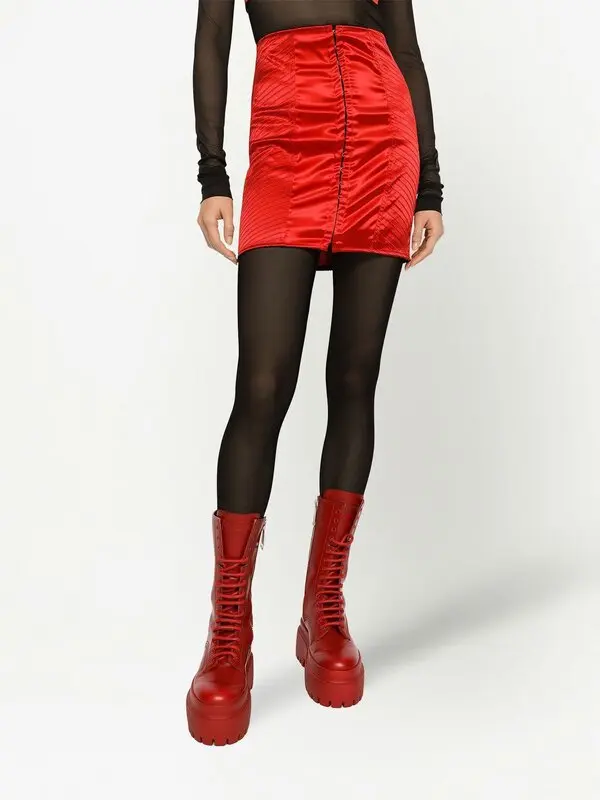 Dolce & Gabbana Ruched Satin Miniskirt