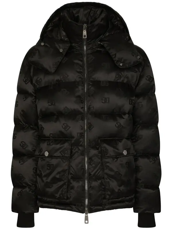 Dolce & Gabbana Logo-jacquard Hooded Puffer Jacket