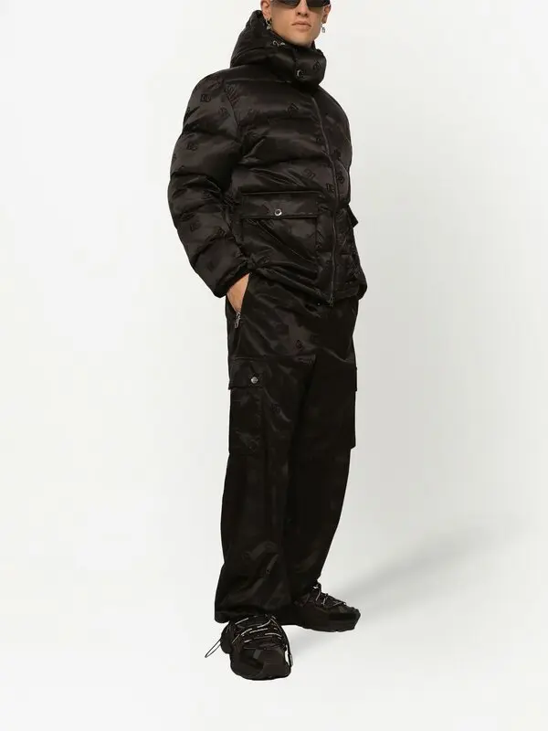 Dolce & Gabbana Logo-jacquard Hooded Puffer Jacket