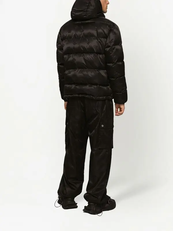 Dolce & Gabbana Logo-jacquard Hooded Puffer Jacket
