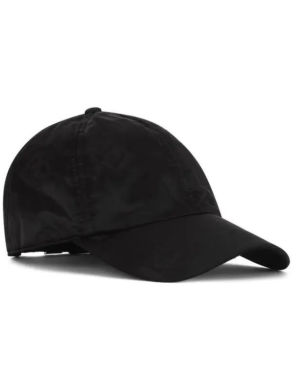 Dolce & Gabbana Dg Monogram Satin Baseball Cap - Black