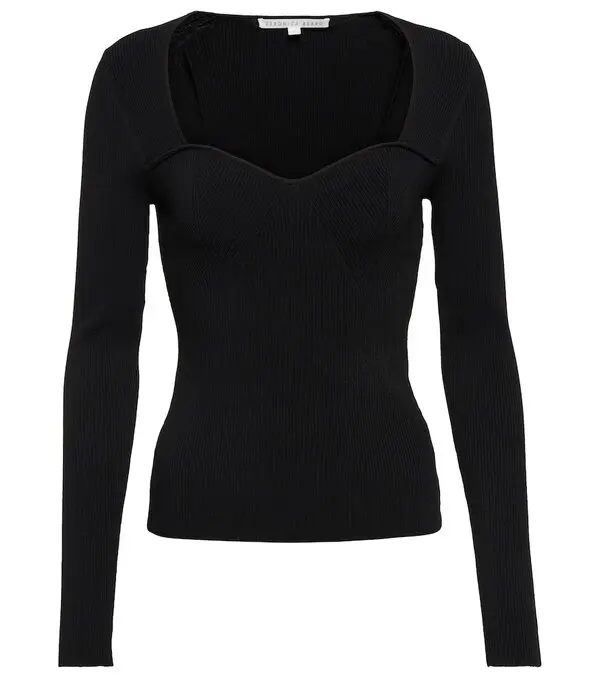 Veronica Beard Gladys Sweetheart-neck Sweater