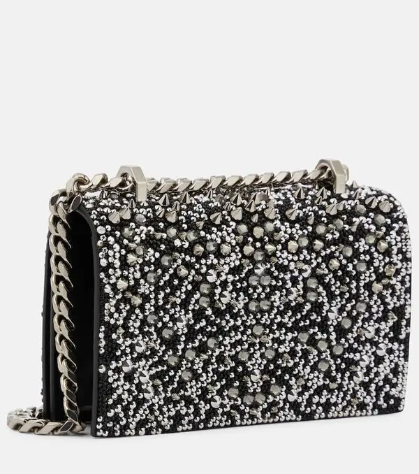 Alexander McQueen Jewelled Satchel Embellished Shoulder Bag - Silver