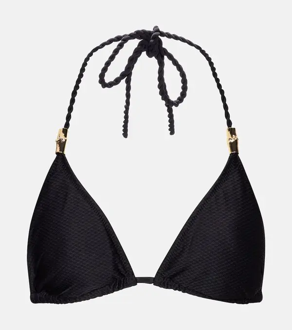 Heidi Klein Core Triangle Bikini Top - Black