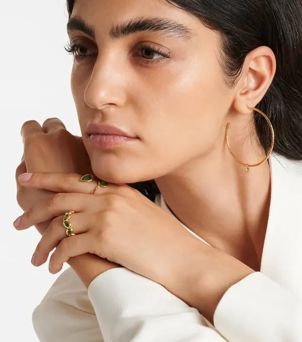 OCTAVIA ELIZABETH Nesting Gem Eternity Ring With Emeralds