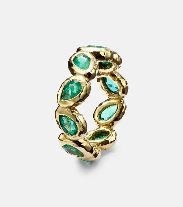 OCTAVIA ELIZABETH Nesting Gem Eternity Ring With Emeralds