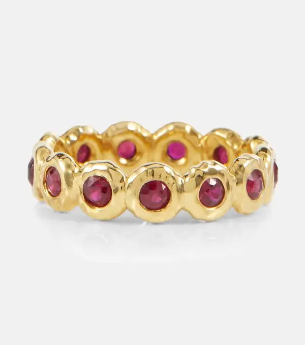 OCTAVIA ELIZABETH Nesting Gem 18kt Eternity Ring With Rubies - Gold