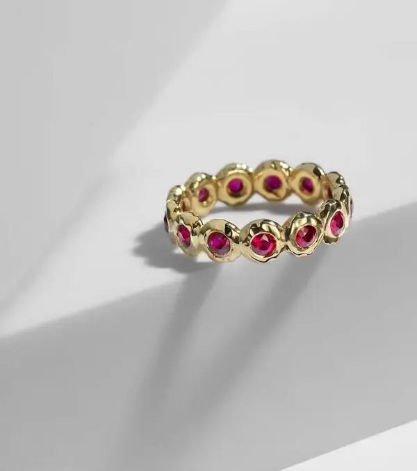 OCTAVIA ELIZABETH Nesting Gem 18kt Eternity Ring With Rubies