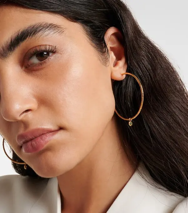 OCTAVIA ELIZABETH Nesting Gem Medium Hoop Earrings