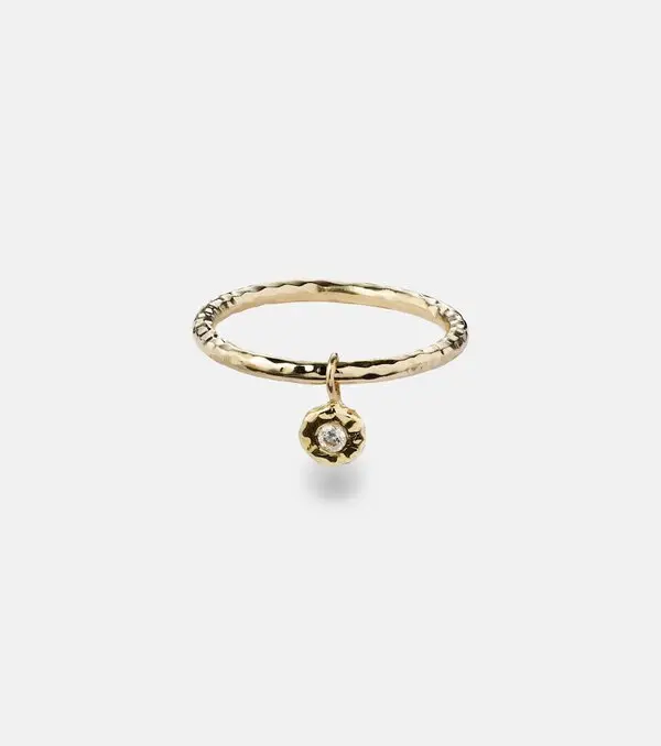 OCTAVIA ELIZABETH Nesting Gem 18kt Gold Stacking Ring With Diamond