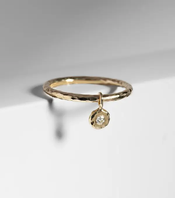 OCTAVIA ELIZABETH Nesting Gem 18kt Gold Stacking Ring With Diamond