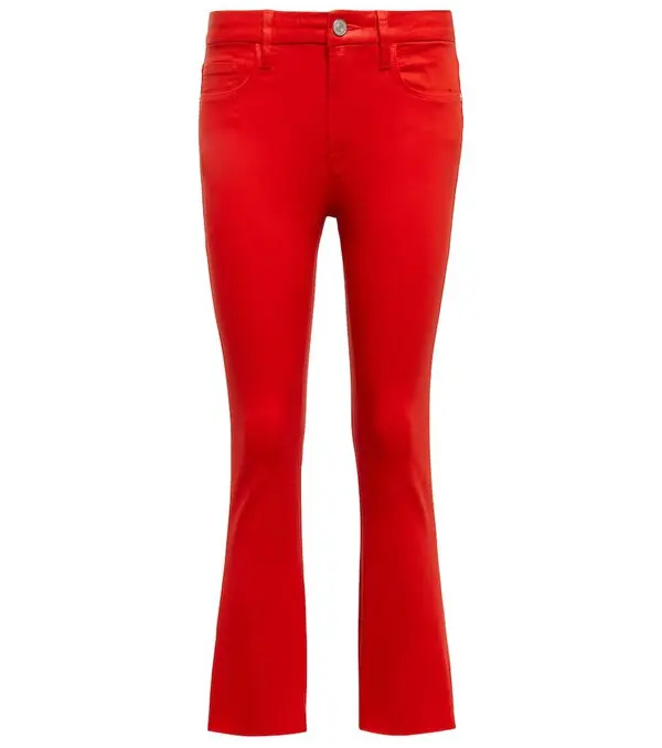 FRAME Le Crop Mini Boot High-rise Jeans - Red