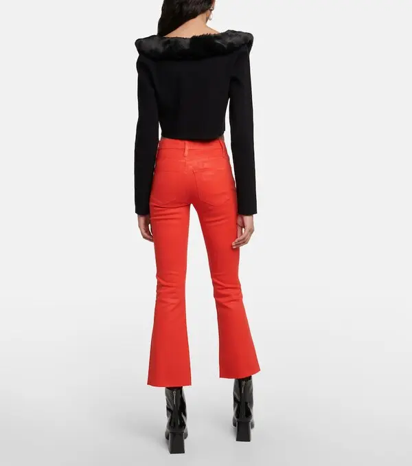 FRAME Le Crop Mini Boot High-rise Jeans - Red