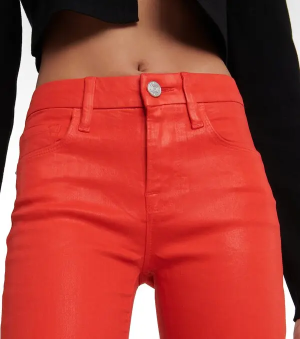 FRAME Le Crop Mini Boot High-rise Jeans - Red