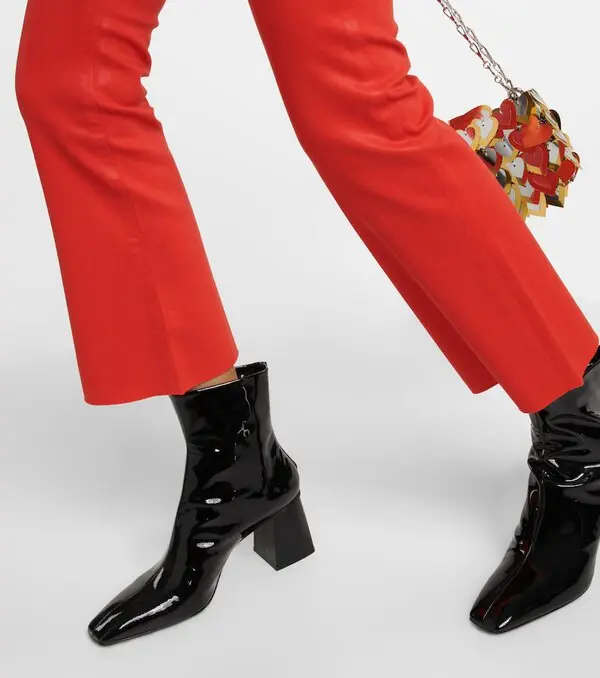 FRAME Le Crop Mini Boot High-rise Jeans - Red