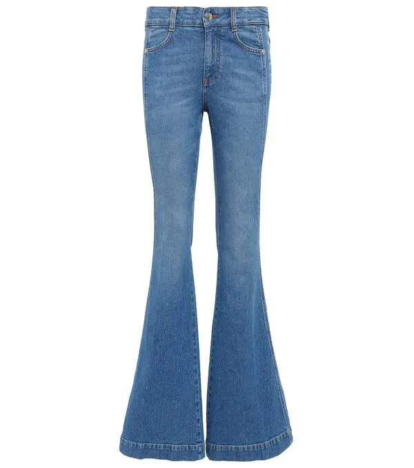 Stella McCartney Logo Mid-rise Flared Jeans