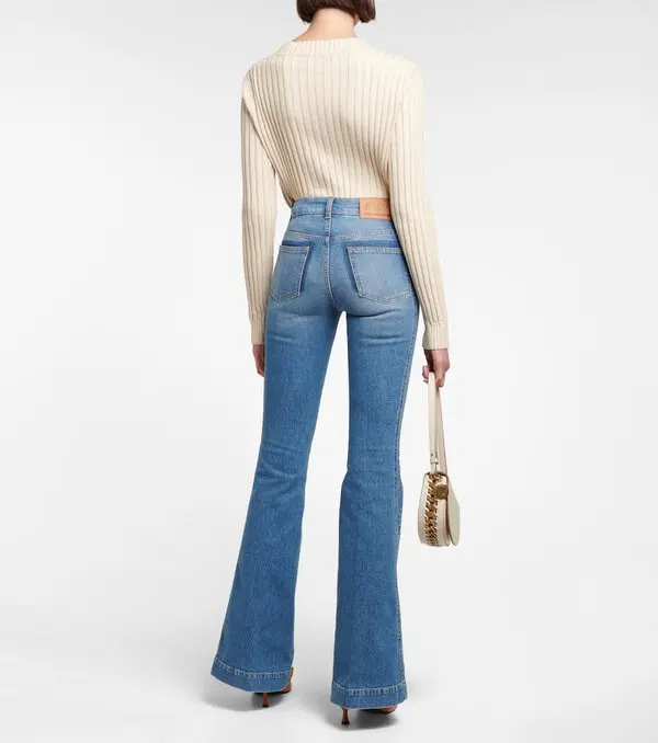 Stella McCartney Logo Mid-rise Flared Jeans
